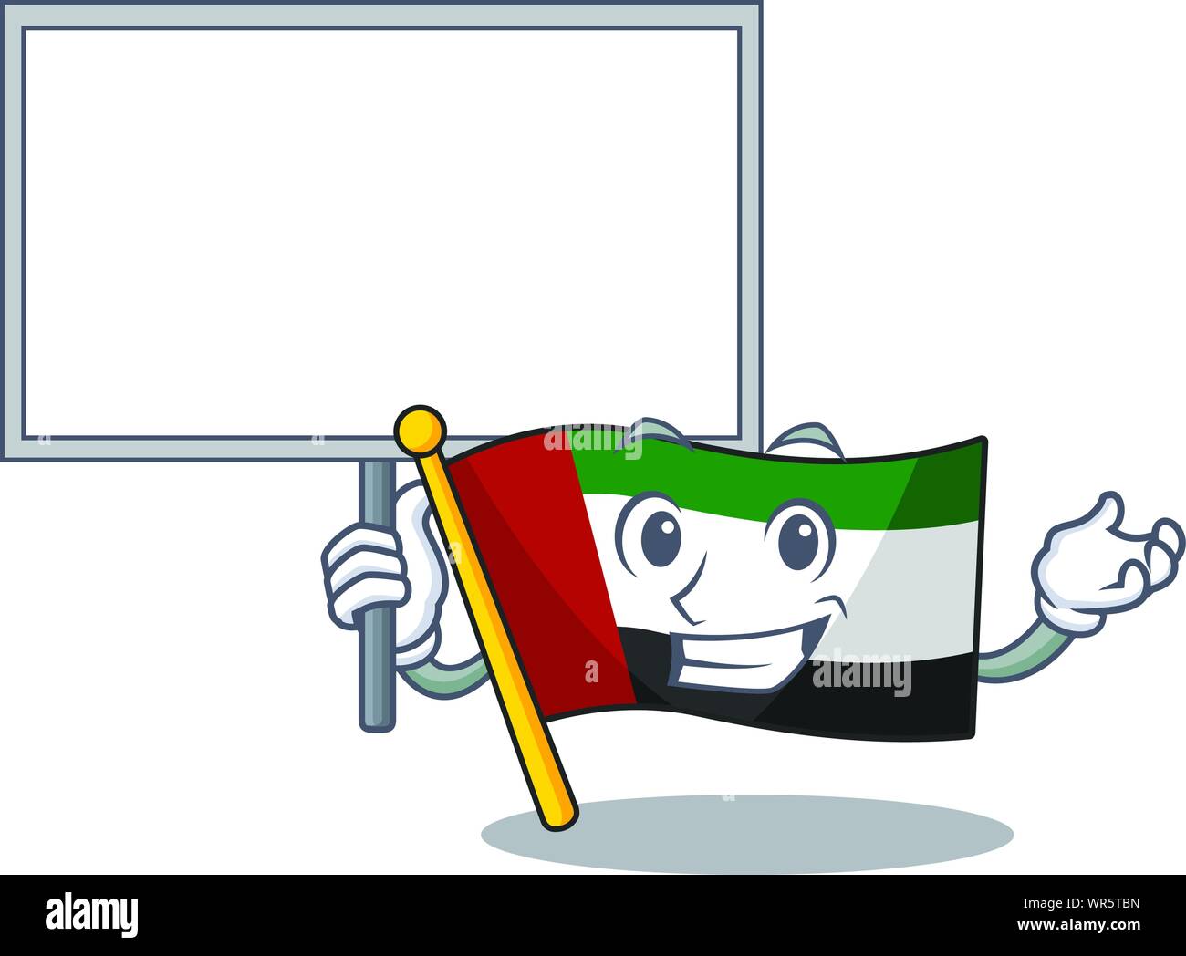 Bring board flag united arab emirates shaped cartoon Stock Vector Image ...