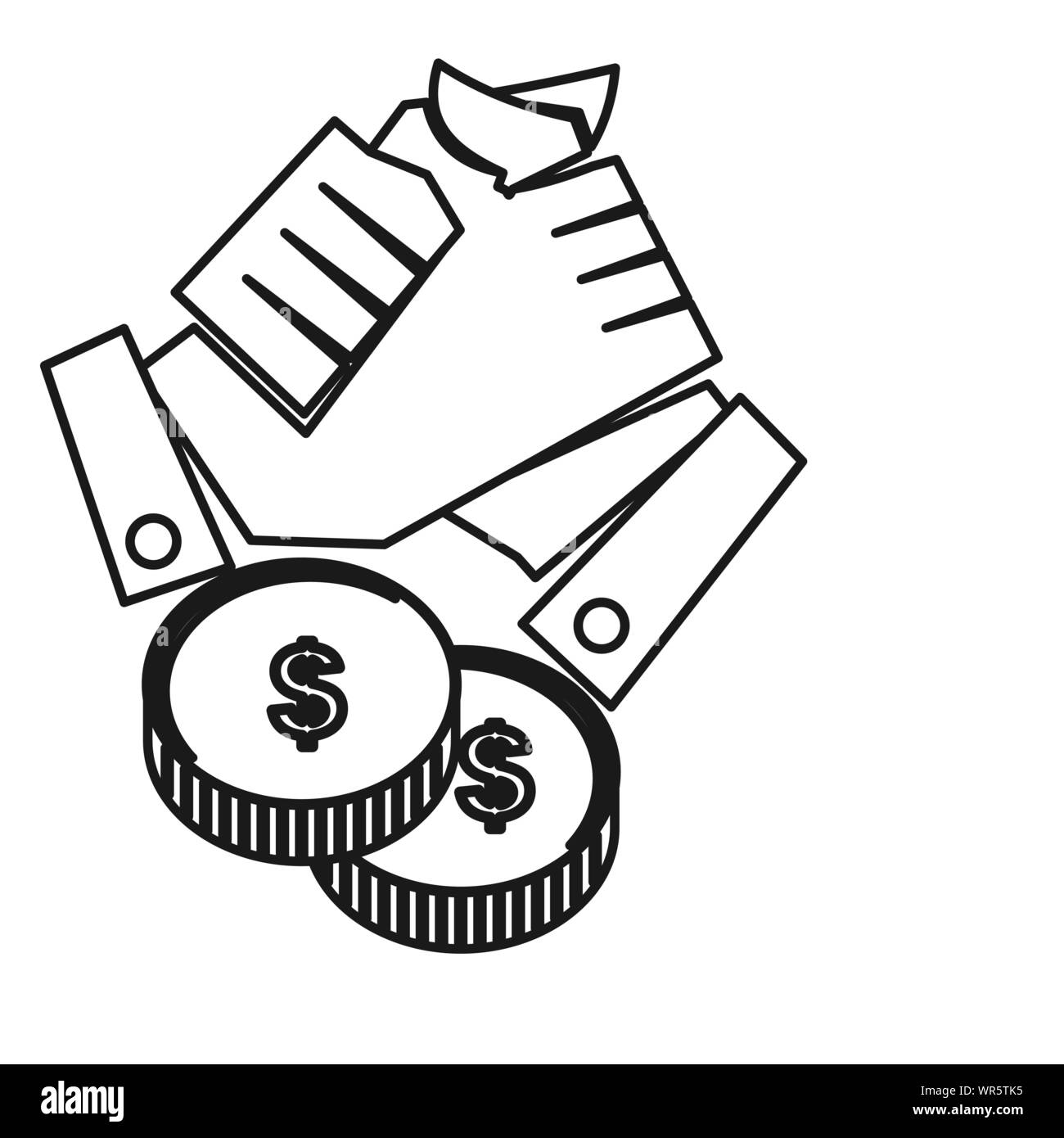 Hand Money finance Commitment Teamwork Together Outline Logo Stock ...