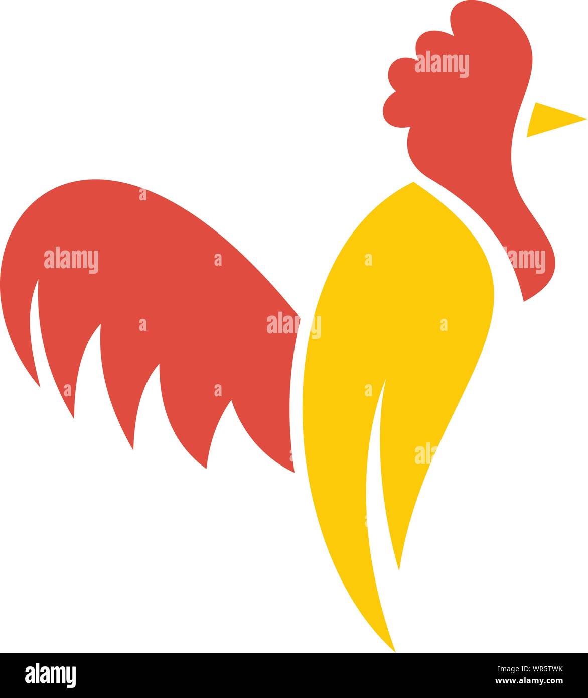 Farm rooster logo. Flat illustration of farm rooster vector logo for ...