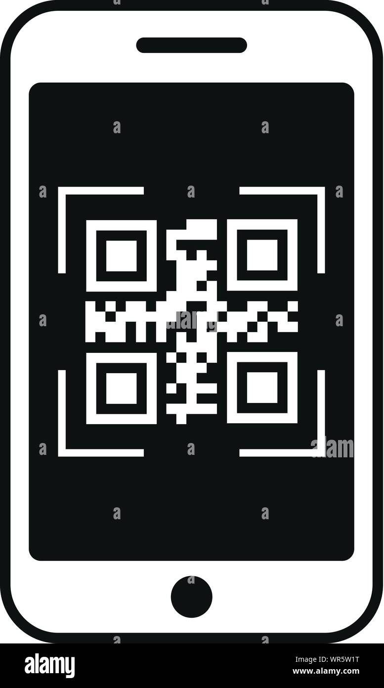 Smartphone qr code icon. Simple illustration of smartphone qr code ...