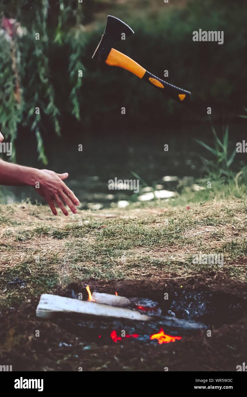 Hand and axe hi-res stock photography and images - Alamy