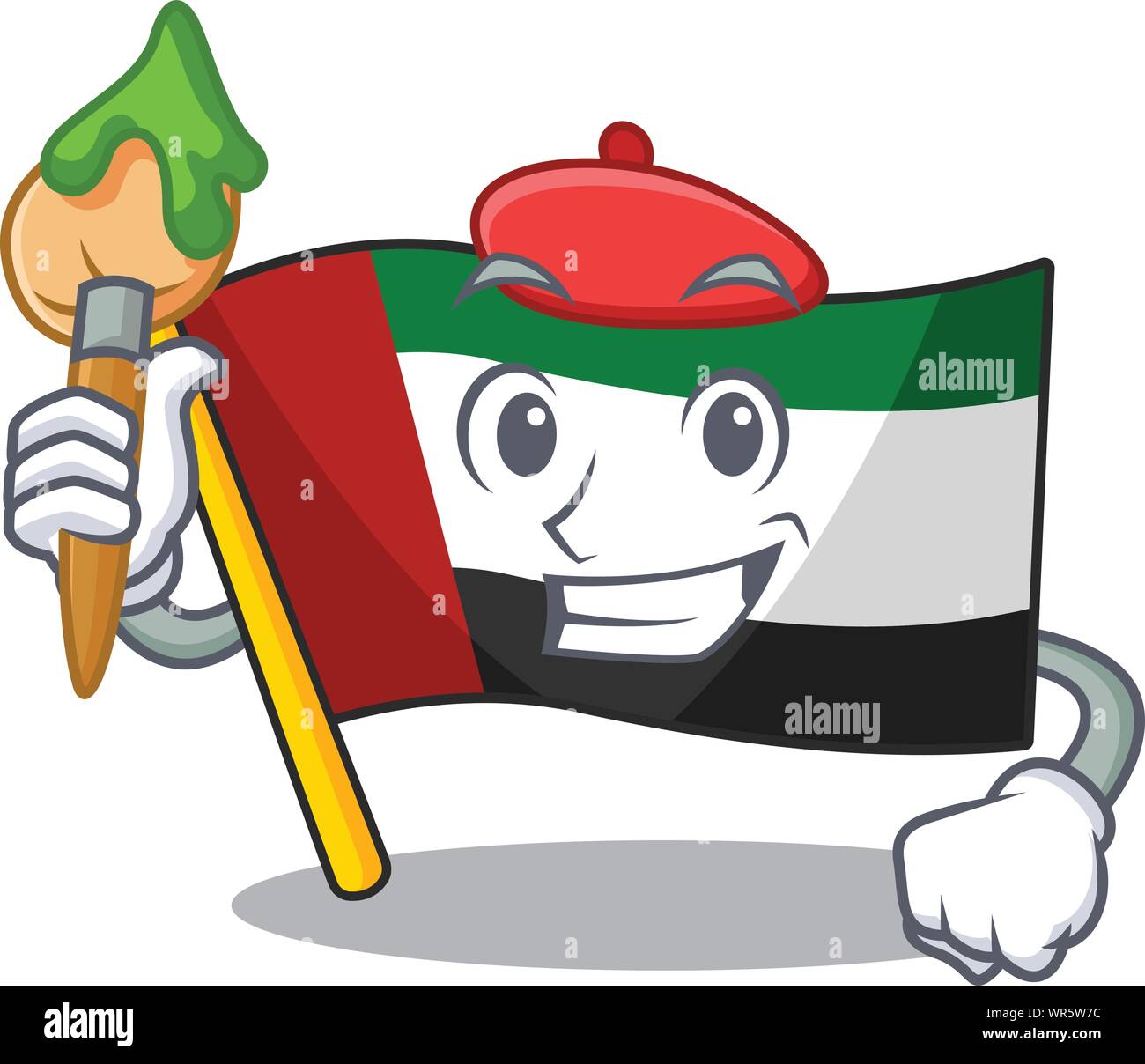 Artist flag united arab emirates shaped cartoon Stock Vector Image ...