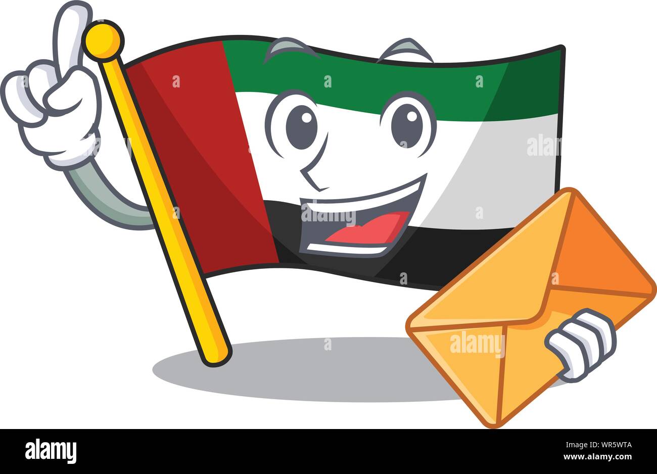 With envelope flag united arab emirates isolated cartoon Stock Vector ...