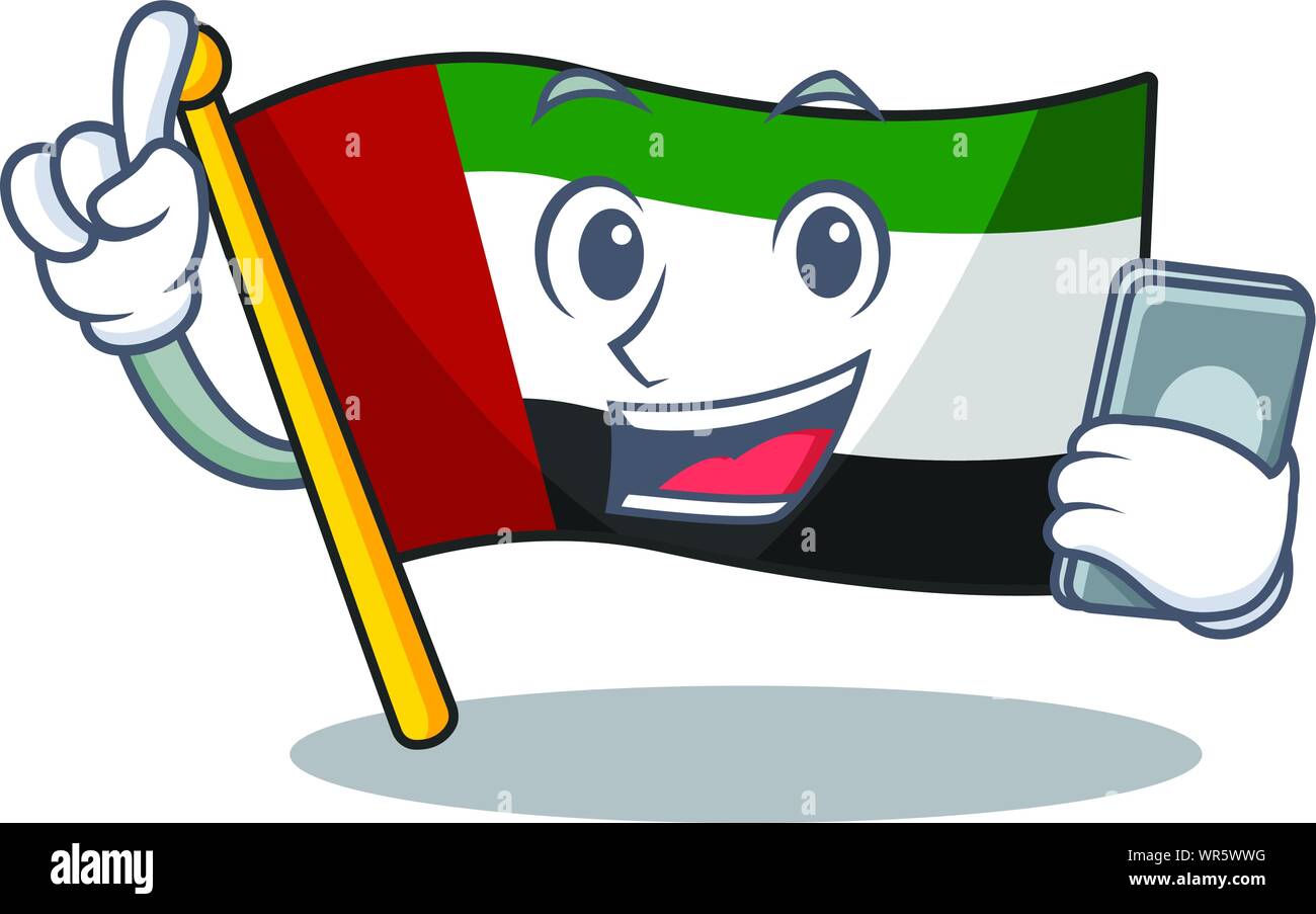 With phone flag united arab emirates shaped cartoon Stock Vector Image ...