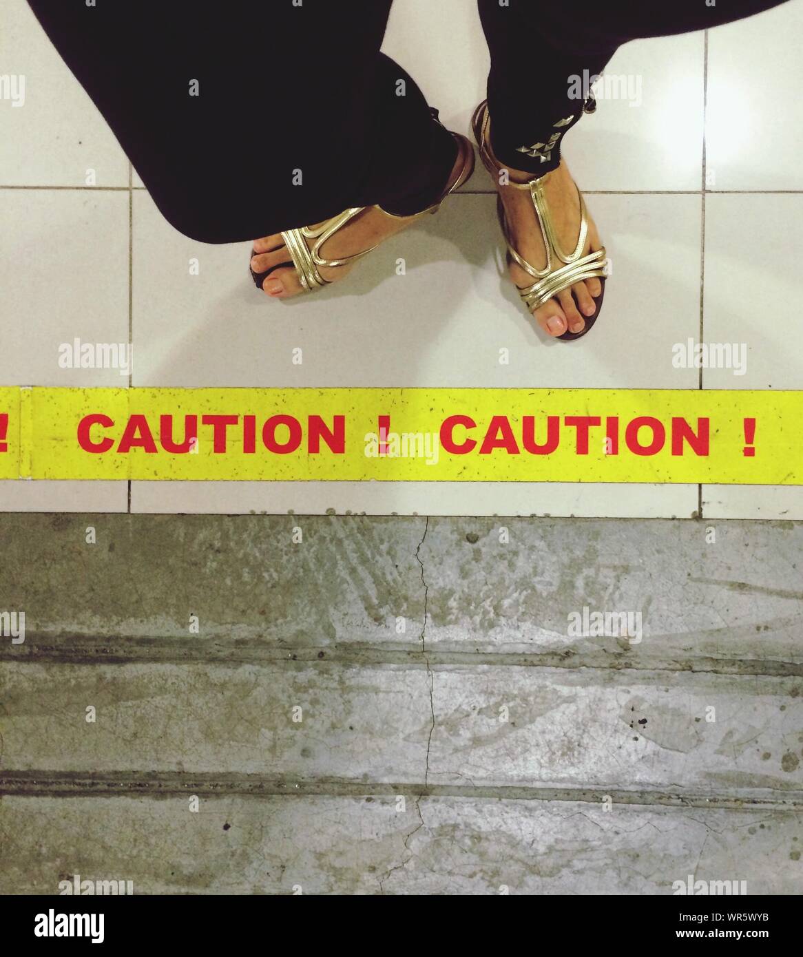 Warning woman hi-res stock photography and images - Alamy