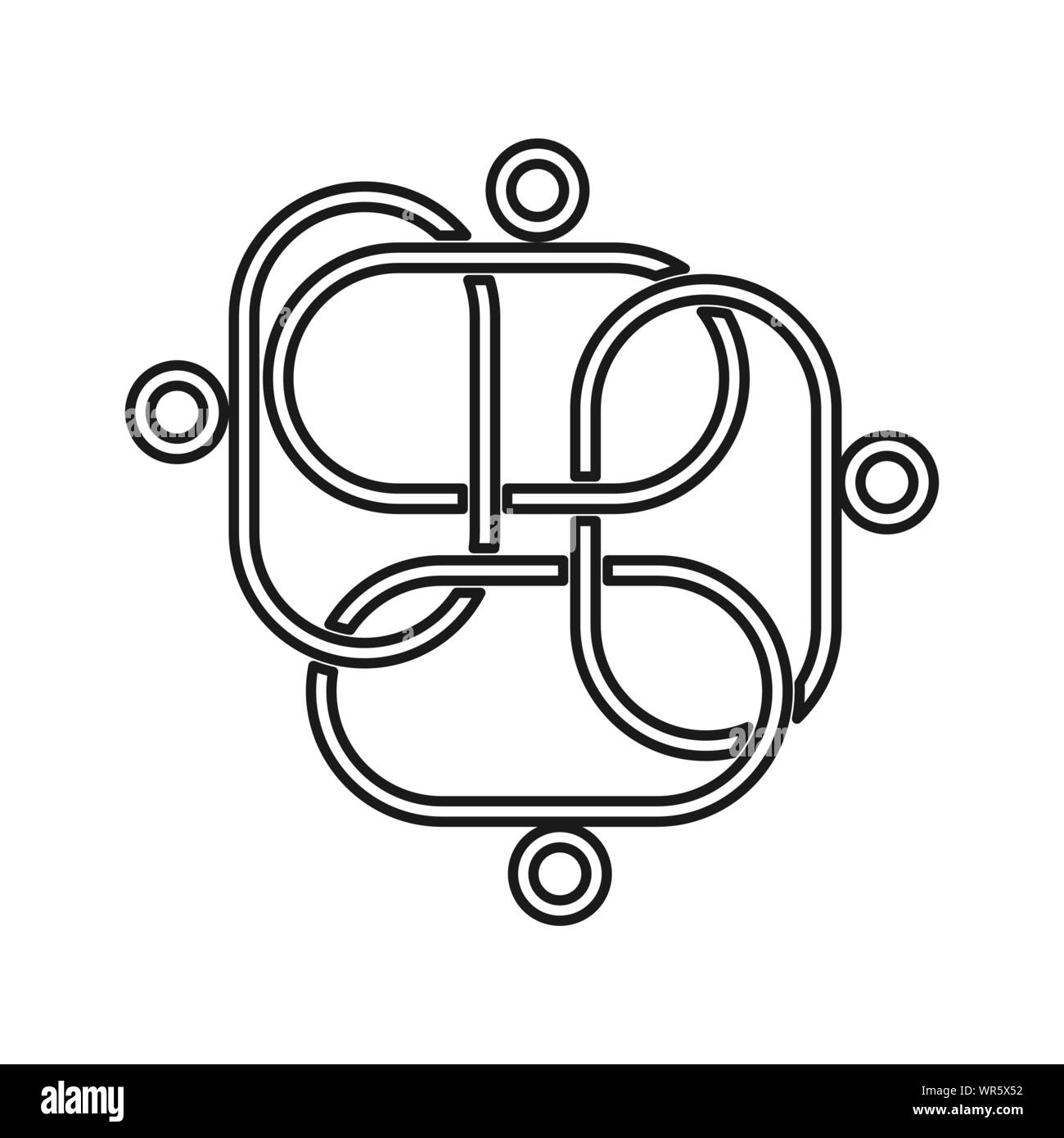 People chain connection Commitment Teamwork Together Outline Logo Stock ...