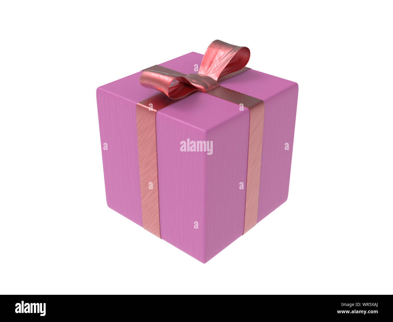 Pink Gift Box or Present Package from the front. 3d illustration Stock ...