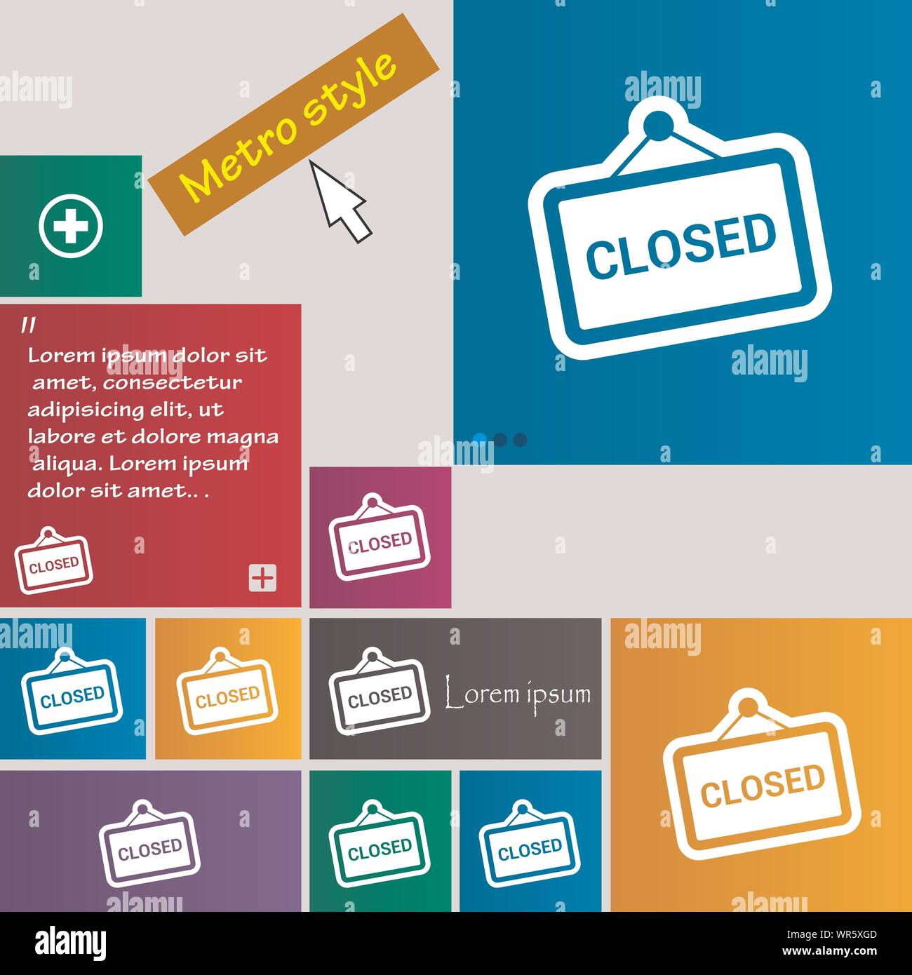 close icon sign. buttons. Modern interface website buttons with cursor ...