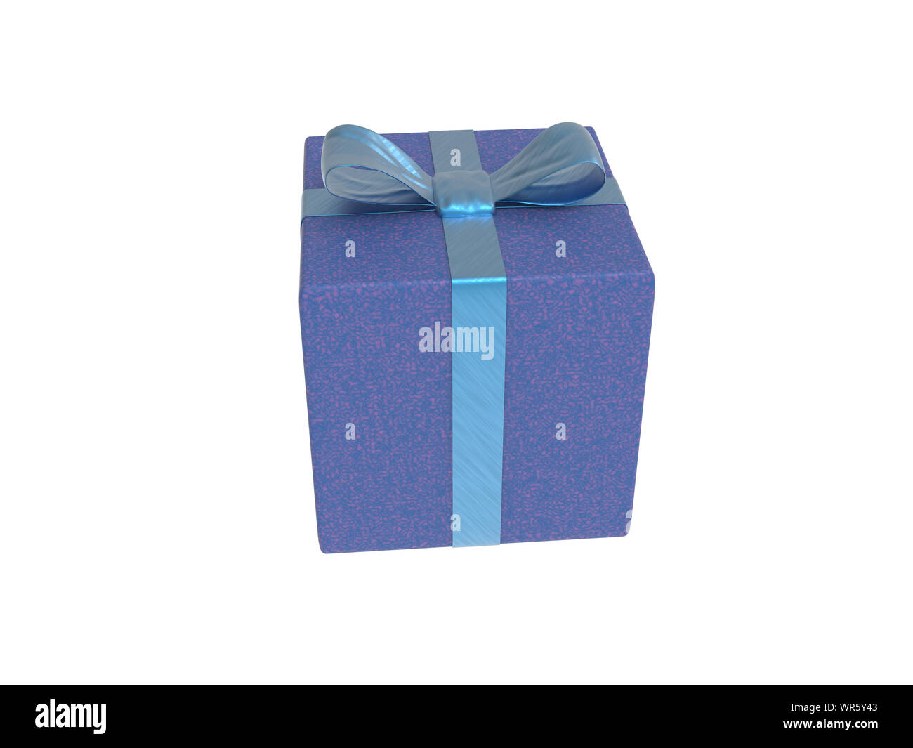 Blue Gift Box or Present Package from the front Stock Photo - Alamy