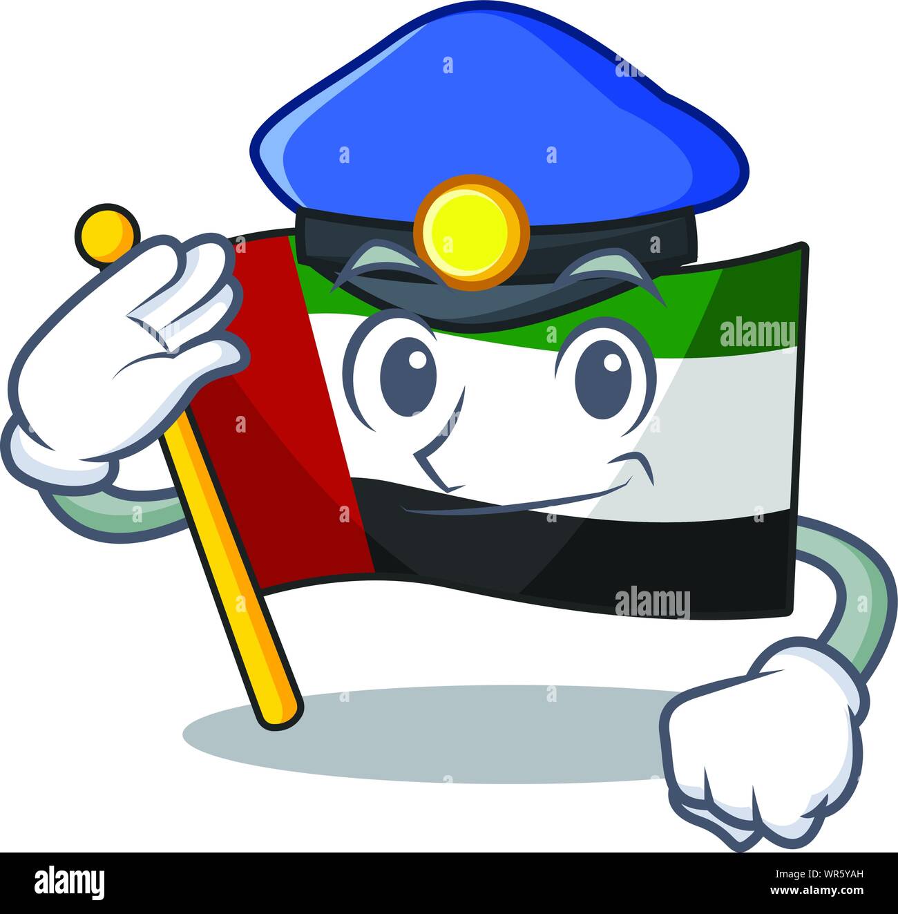Police flag united arab emirates shaped cartoon Stock Vector Image ...