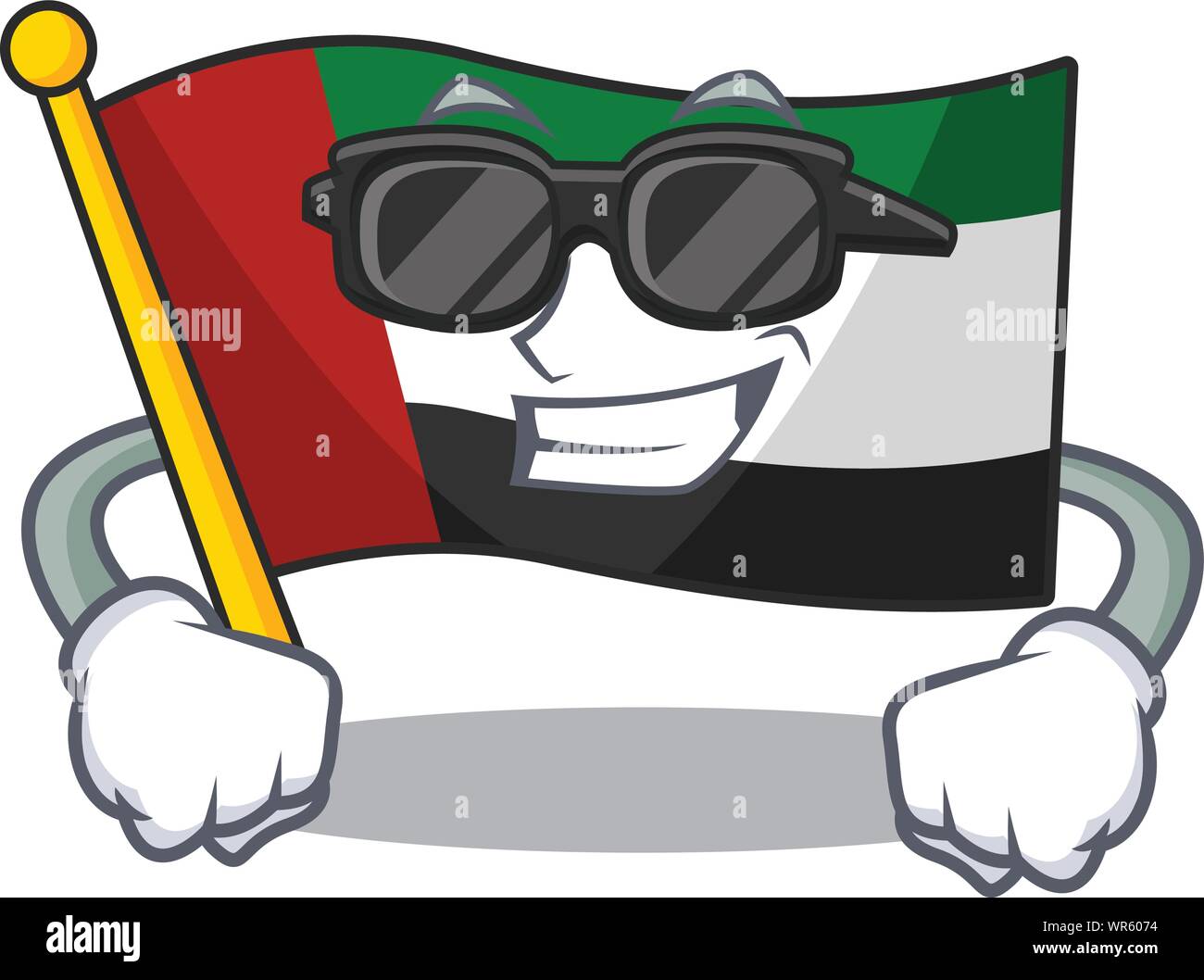 Super cool flag united arab emirates isolated cartoon Stock Vector ...
