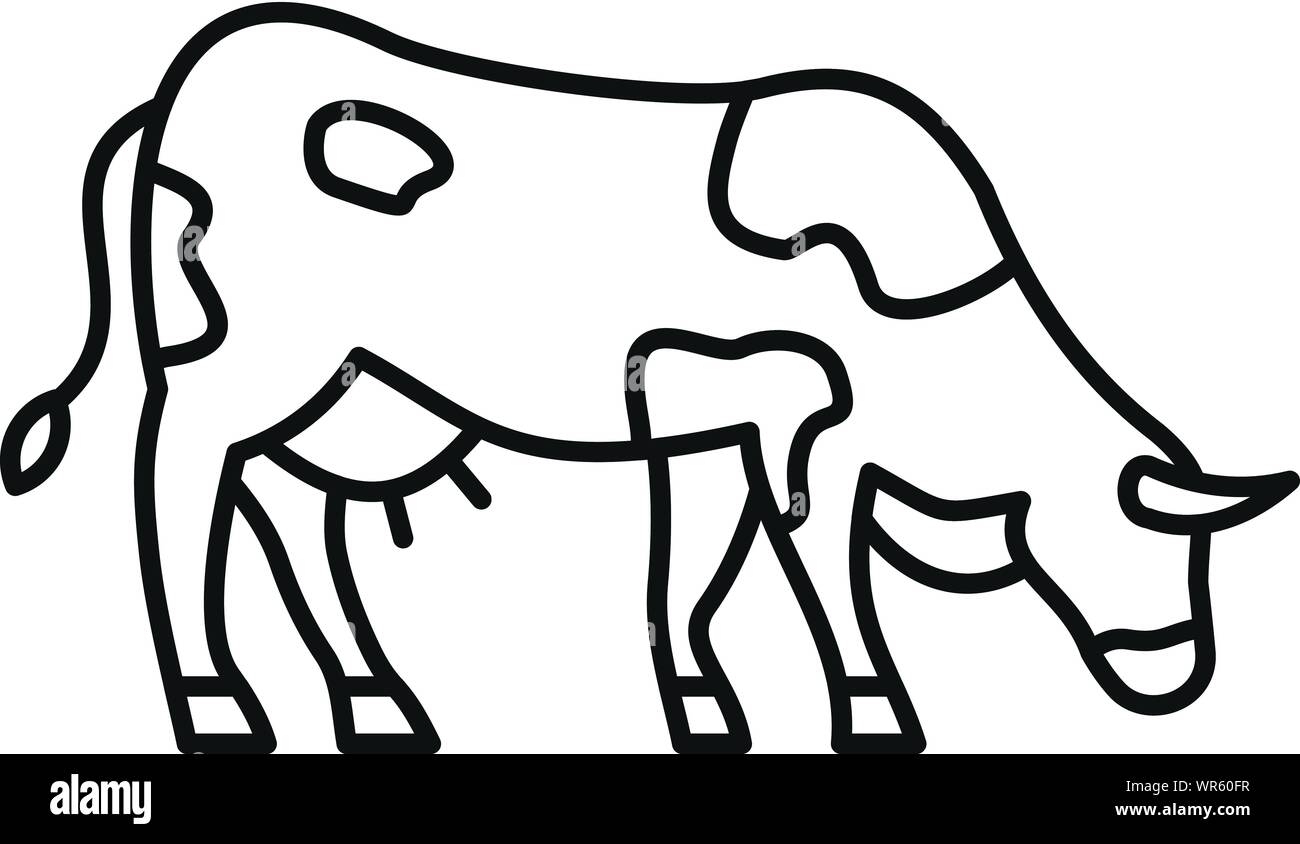 Farm cow icon. Outline farm cow vector icon for web design isolated on ...
