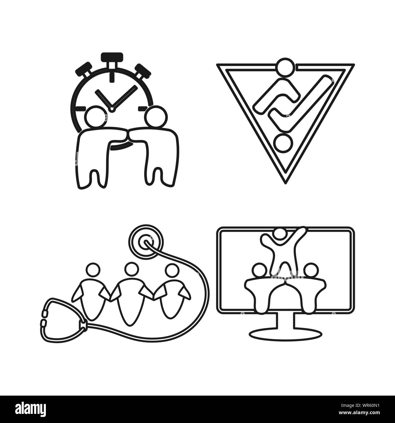 time stethoscope Commitment Teamwork Together Outline Logo Stock Vector Image & Art - Alamy