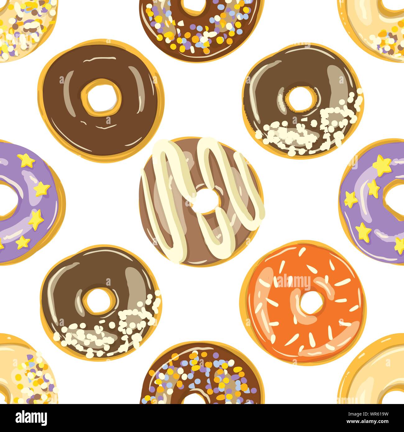 Glazed Donuts seamless pattern. Bakery Vector illustration Stock Vector ...