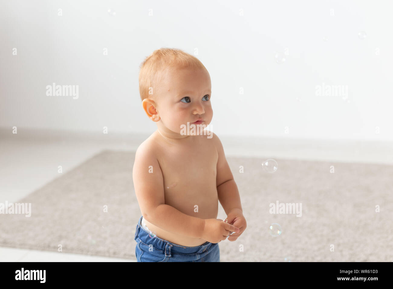 children, people, infancy and age concept - beautiful happy baby at ...