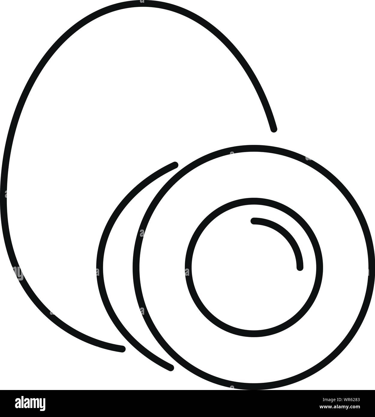 Boiled egg icon. Outline boiled egg vector icon for web design isolated on white background ...