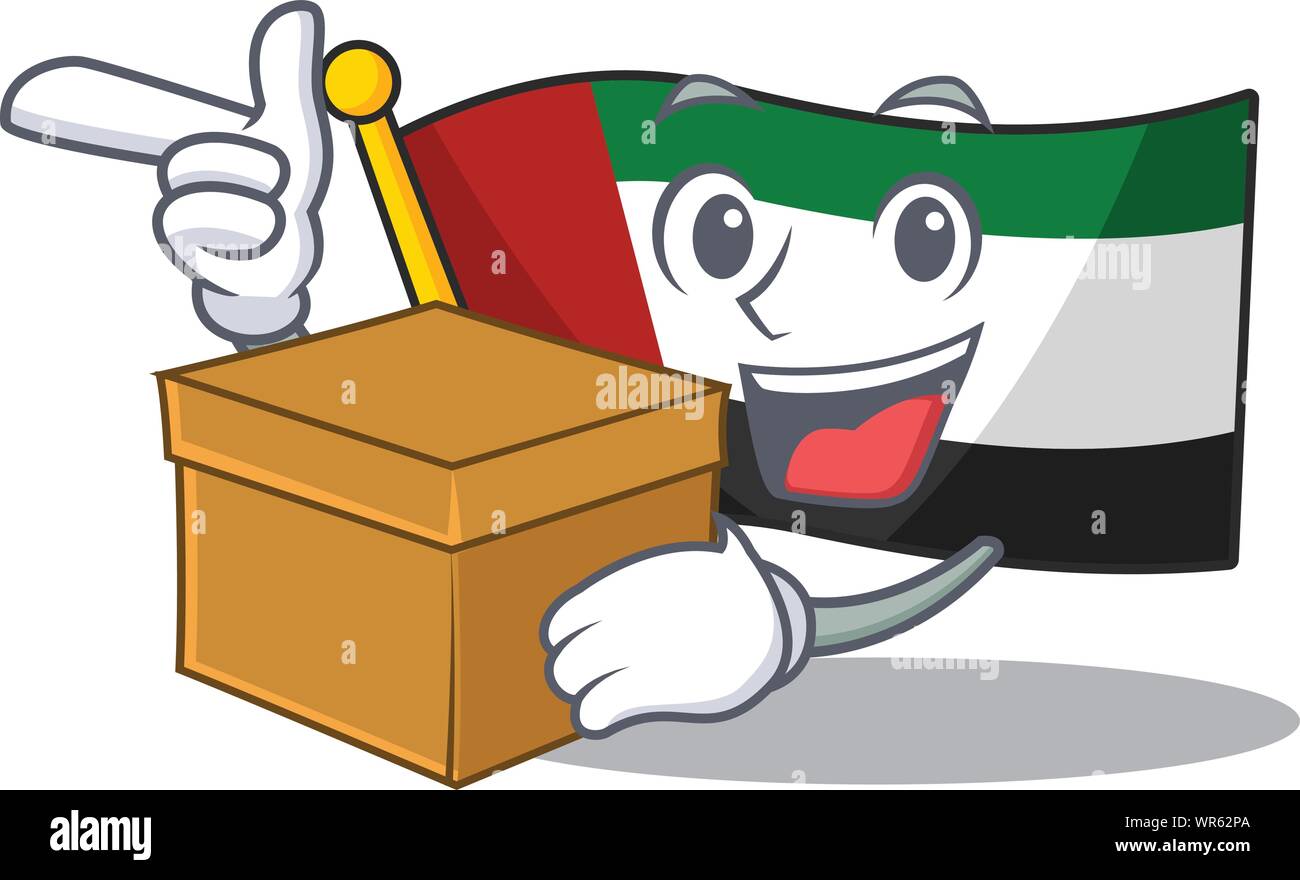 With box flag united arab emirates isolated cartoon Stock Vector Image ...
