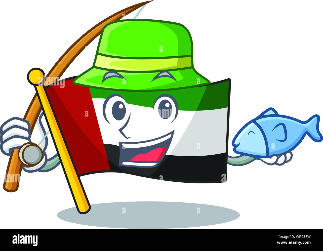 Fishing flag united arab emirates on mascot Stock Vector Image & Art ...