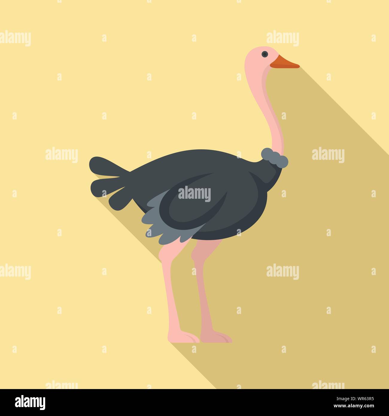 Ostrich Icon Flat Illustration Of Ostrich Vector Icon For Web Design Stock Vector Image And Art