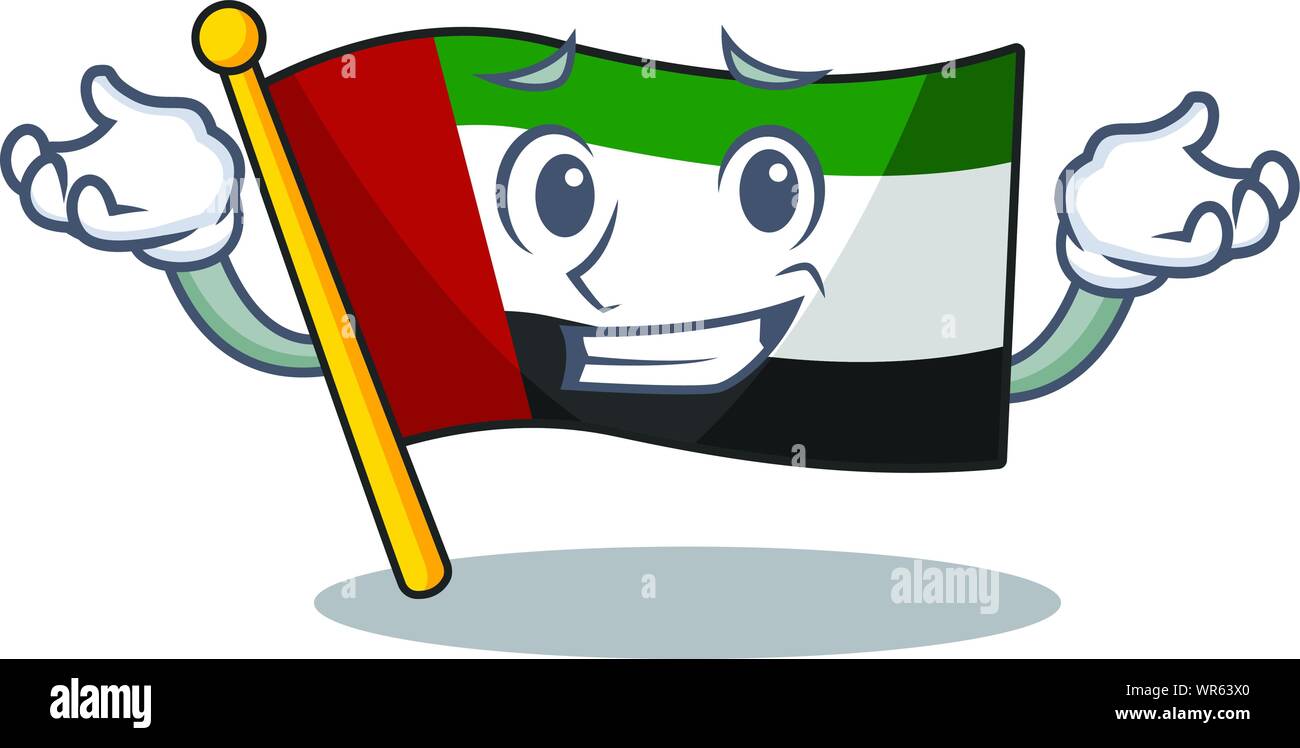 Grinning flag united arab emirates isolated cartoon Stock Vector Image ...