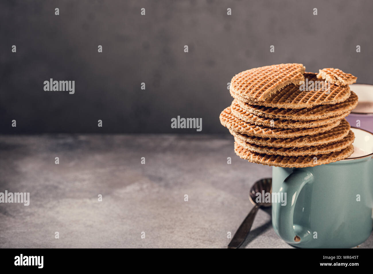 Traditional dutch cookies syrupwaffles Stock Photo - Alamy