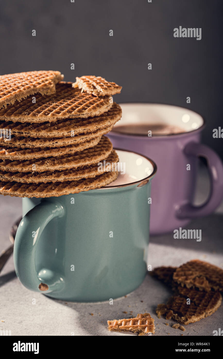 Traditional dutch cookies syrupwaffles Stock Photo - Alamy