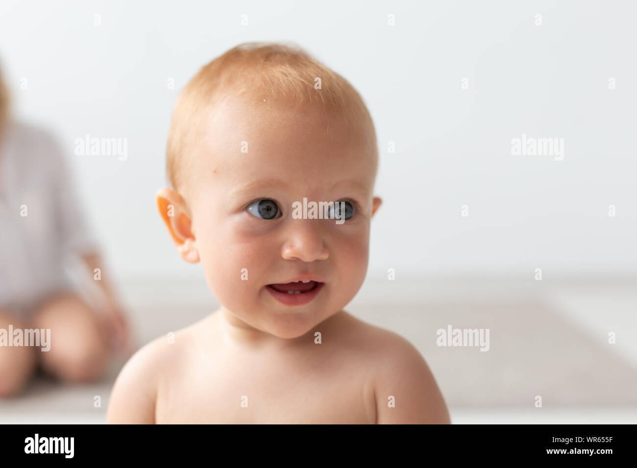 children, people, infancy and age concept - beautiful happy baby at ...