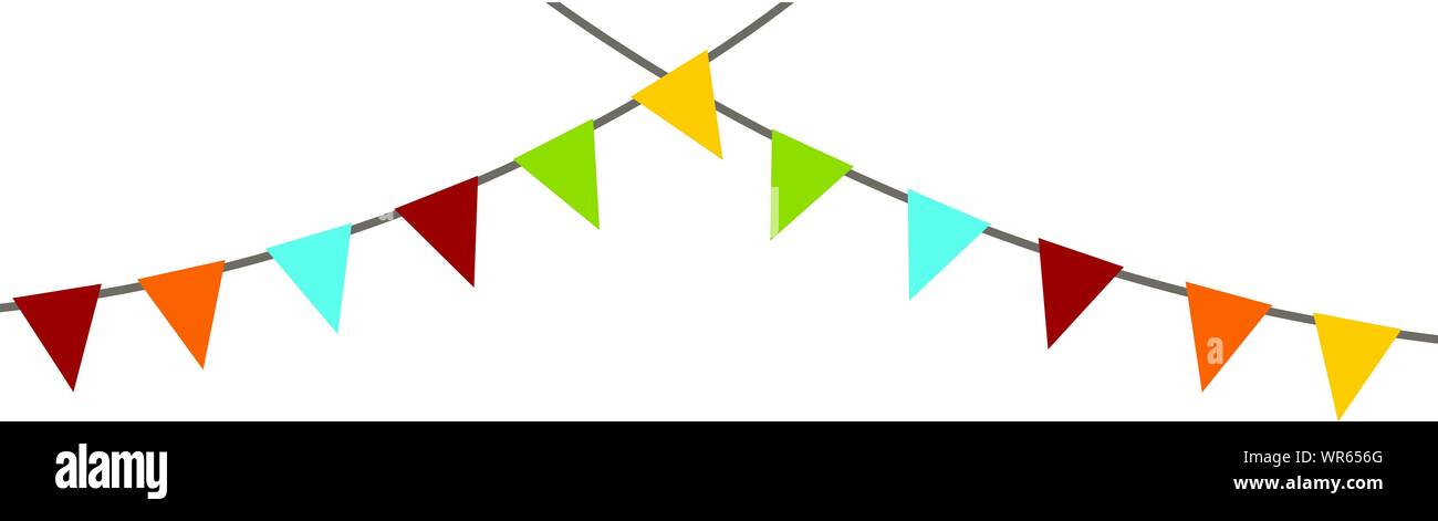 Carnival colorful flags icon. Flat illustration of carnival colorful ...