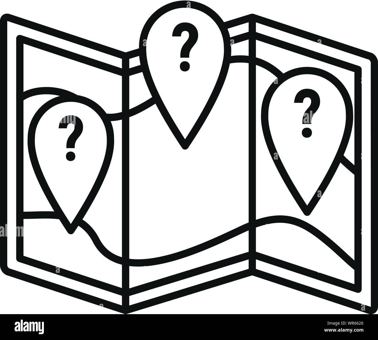 Question map disease icon. Outline question map disease vector icon for ...