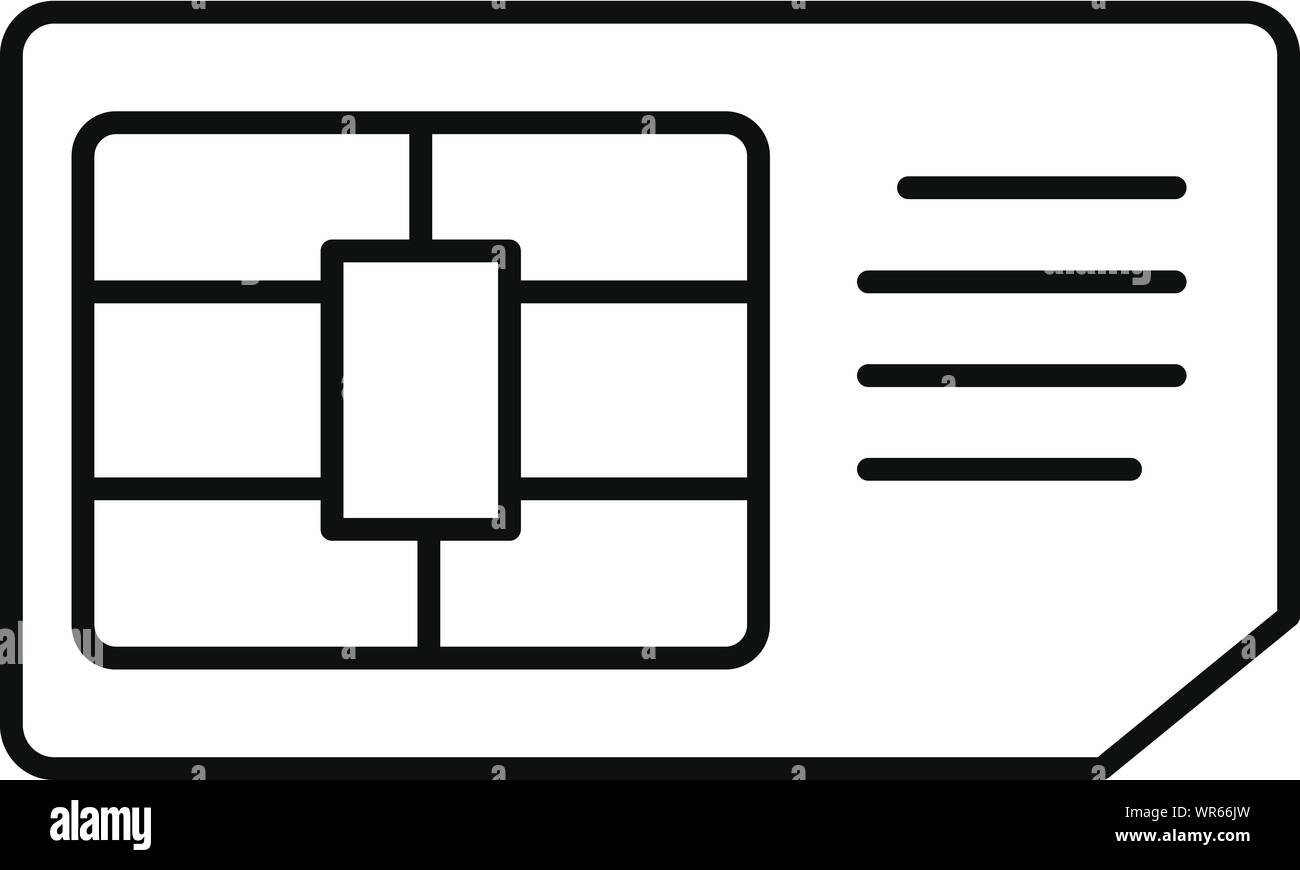 Business sim card icon. Outline business sim card vector icon for web ...