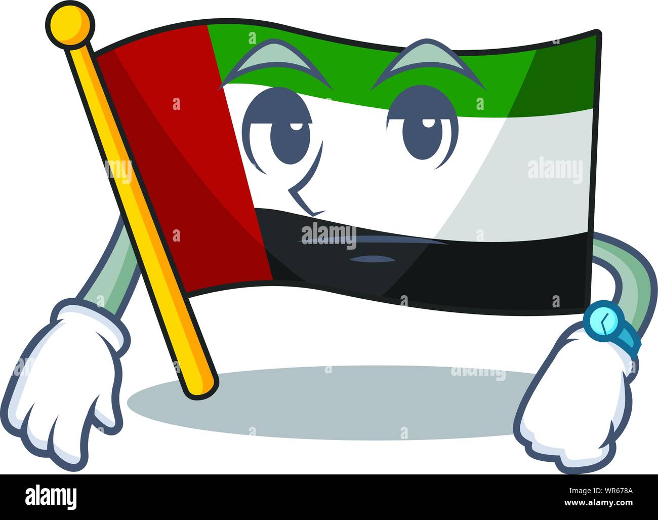 Waiting flag united arab emirates in character Stock Vector Image & Art ...