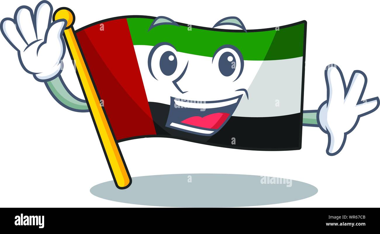 Waving flag united arab emirates isolated cartoon Stock Vector Image ...