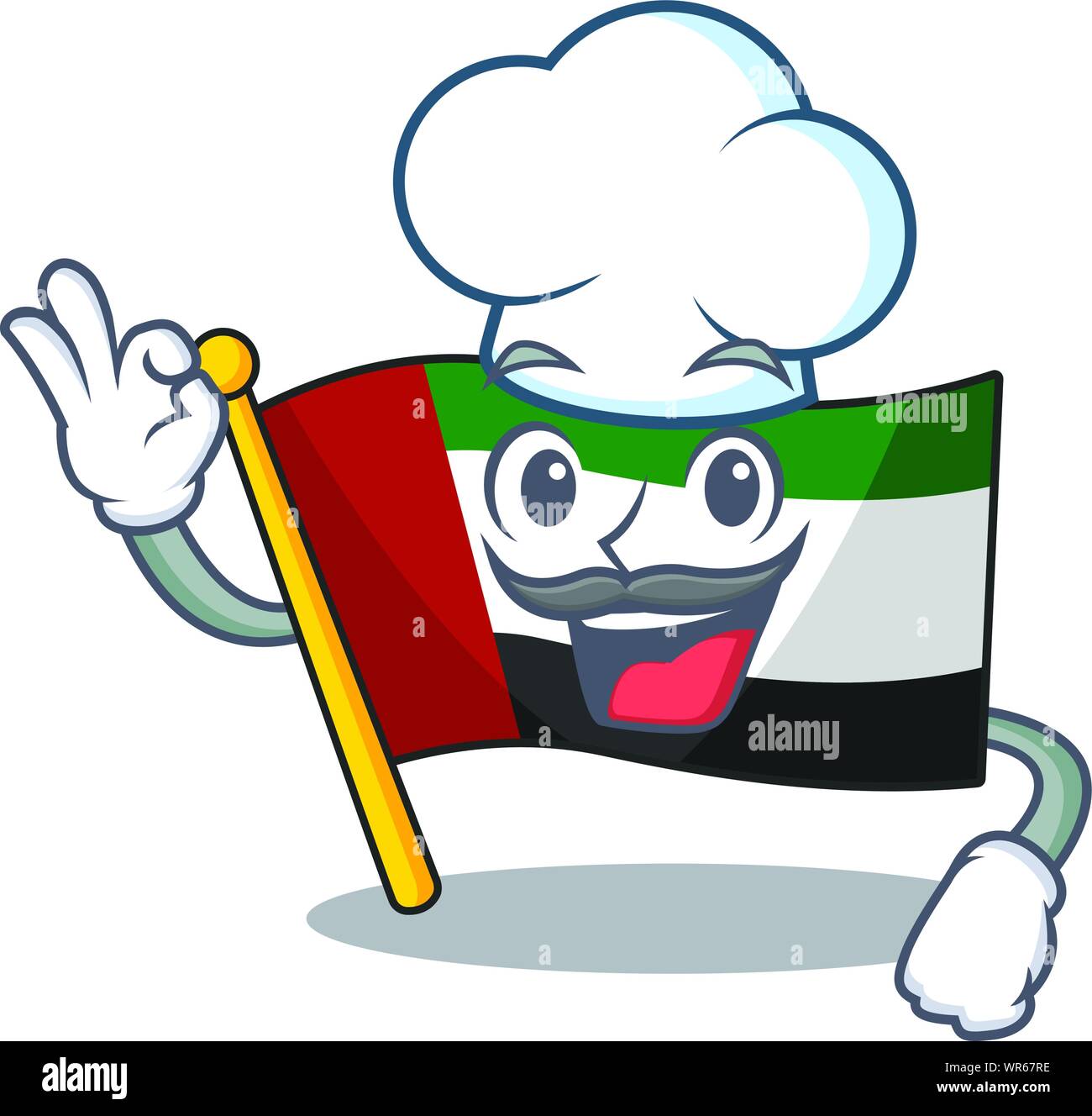 Chef flag united arab emirates isolated cartoon Stock Vector Image ...