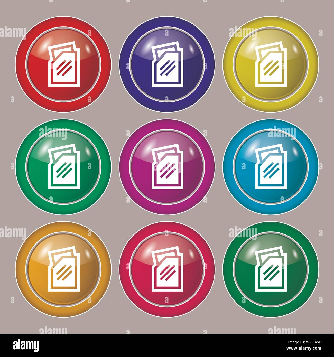 Text File Icon Sign Symbol On Nine Round Colourful Buttons Vector Stock Vector Image And Art Alamy