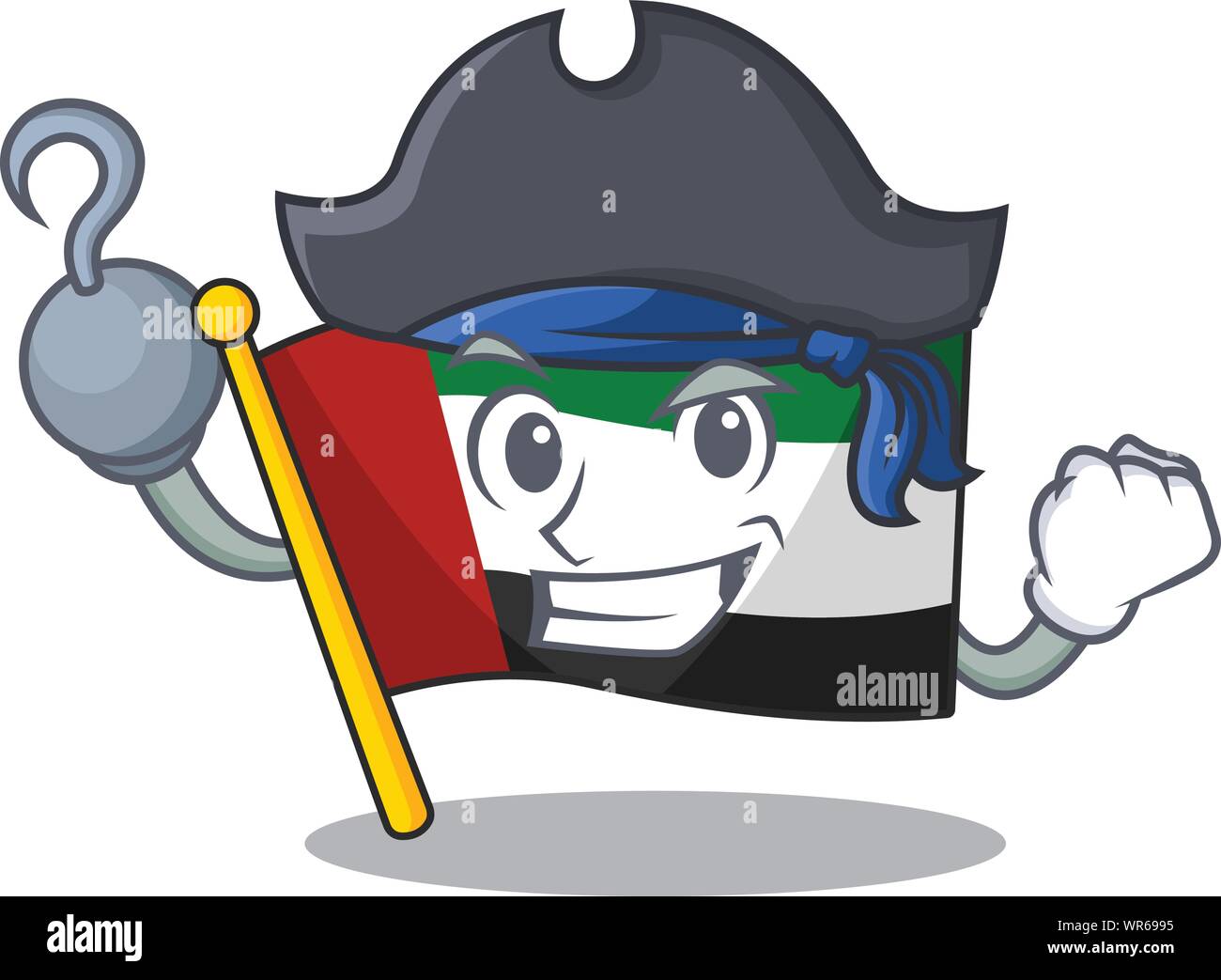 Pirate flag united arab emirates shaped cartoon Stock Vector Image ...
