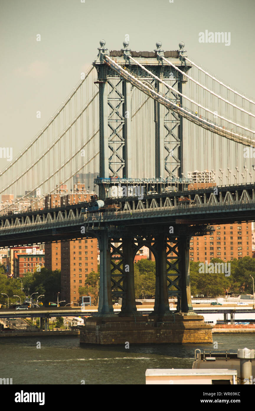 View Of Suspension Bridge Stock Photo - Alamy