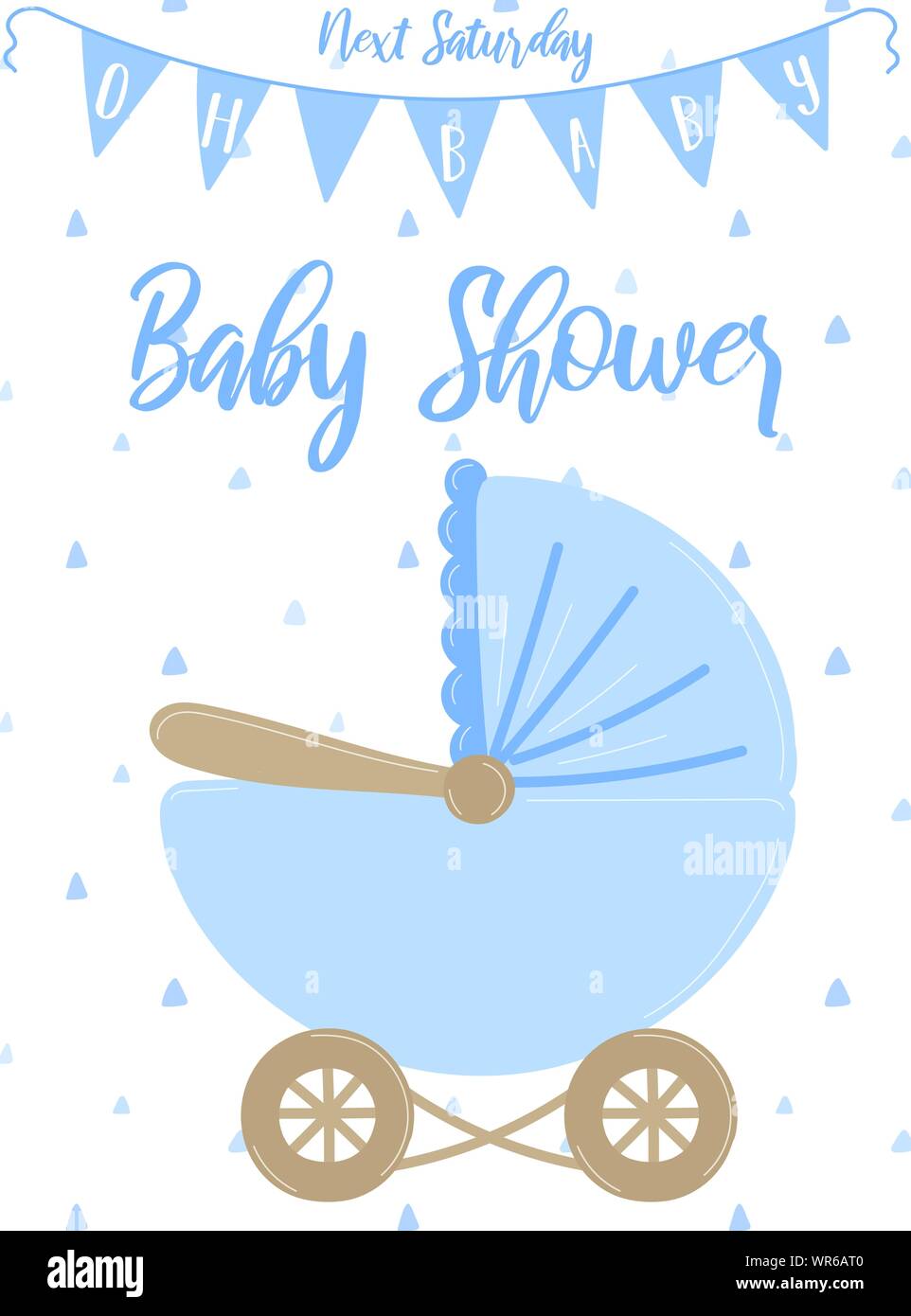 Vector illustration of a blue pram with check boxes on a background of ...