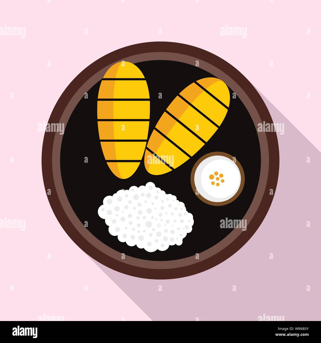 Thai food tasty rice icon. Flat illustration of thai food tasty rice ...
