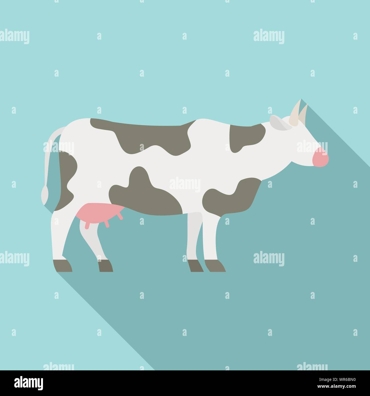 Milk cow icon. Flat illustration of milk cow vector icon for web design ...