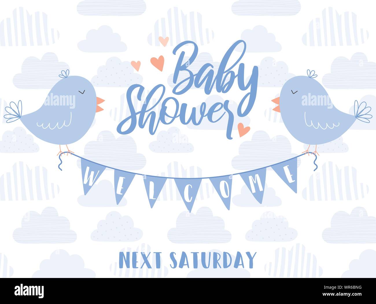 Vector illustration of blue birds with checkboxes on a background of ...