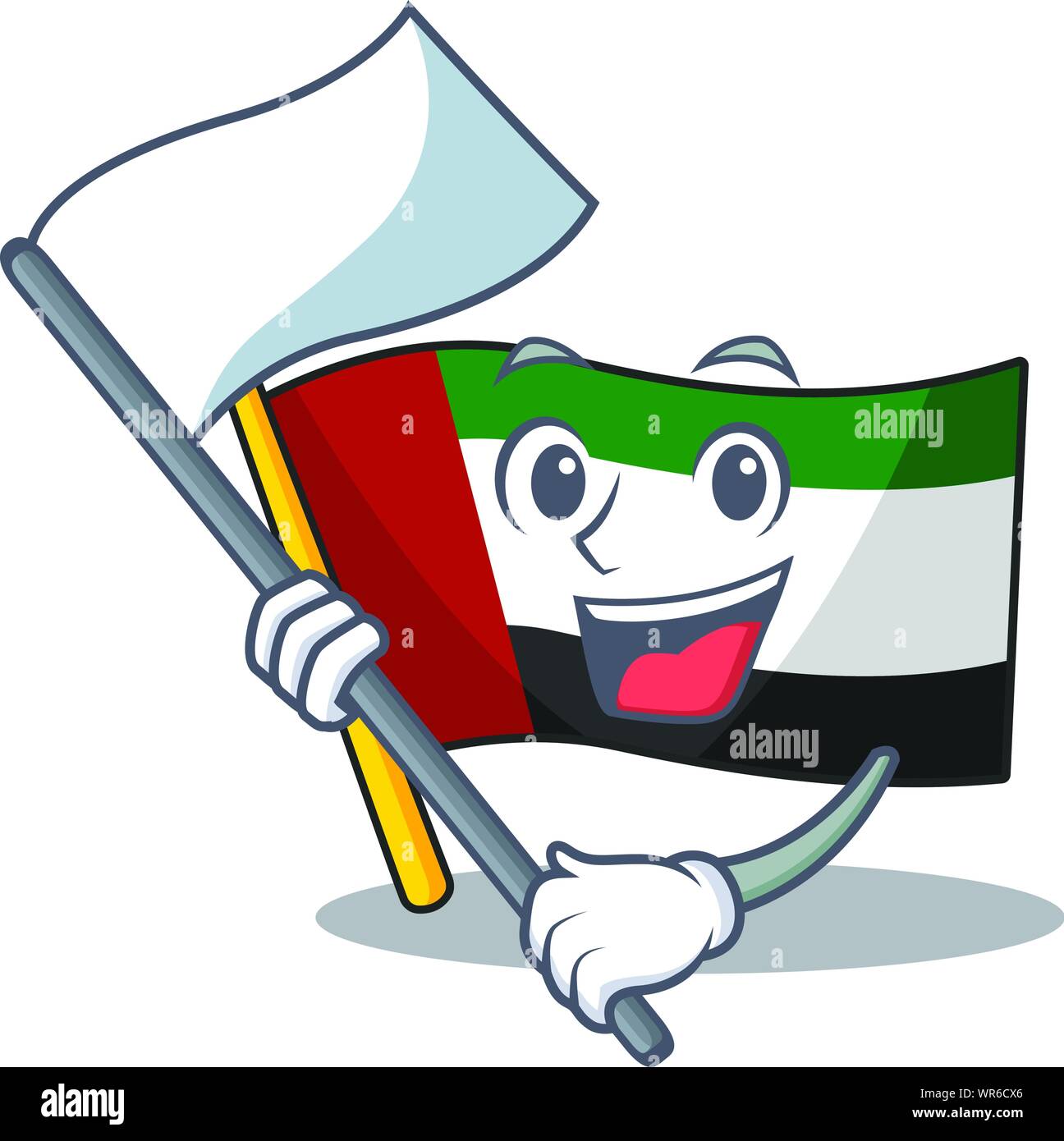 With flag flag united arab emirates in character Stock Vector Image ...