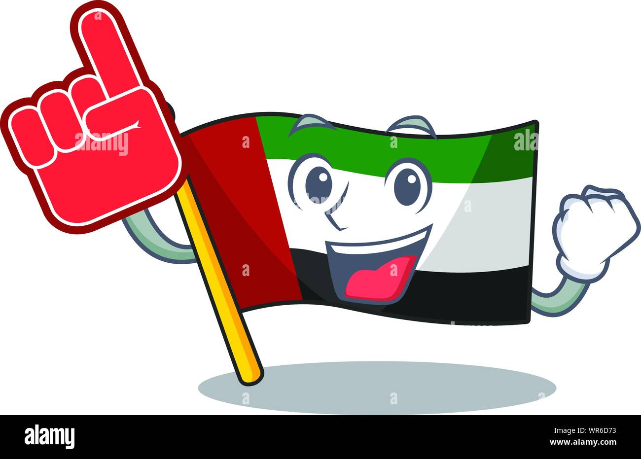 Foam finger flag united arab emirates in character Stock Vector Image ...