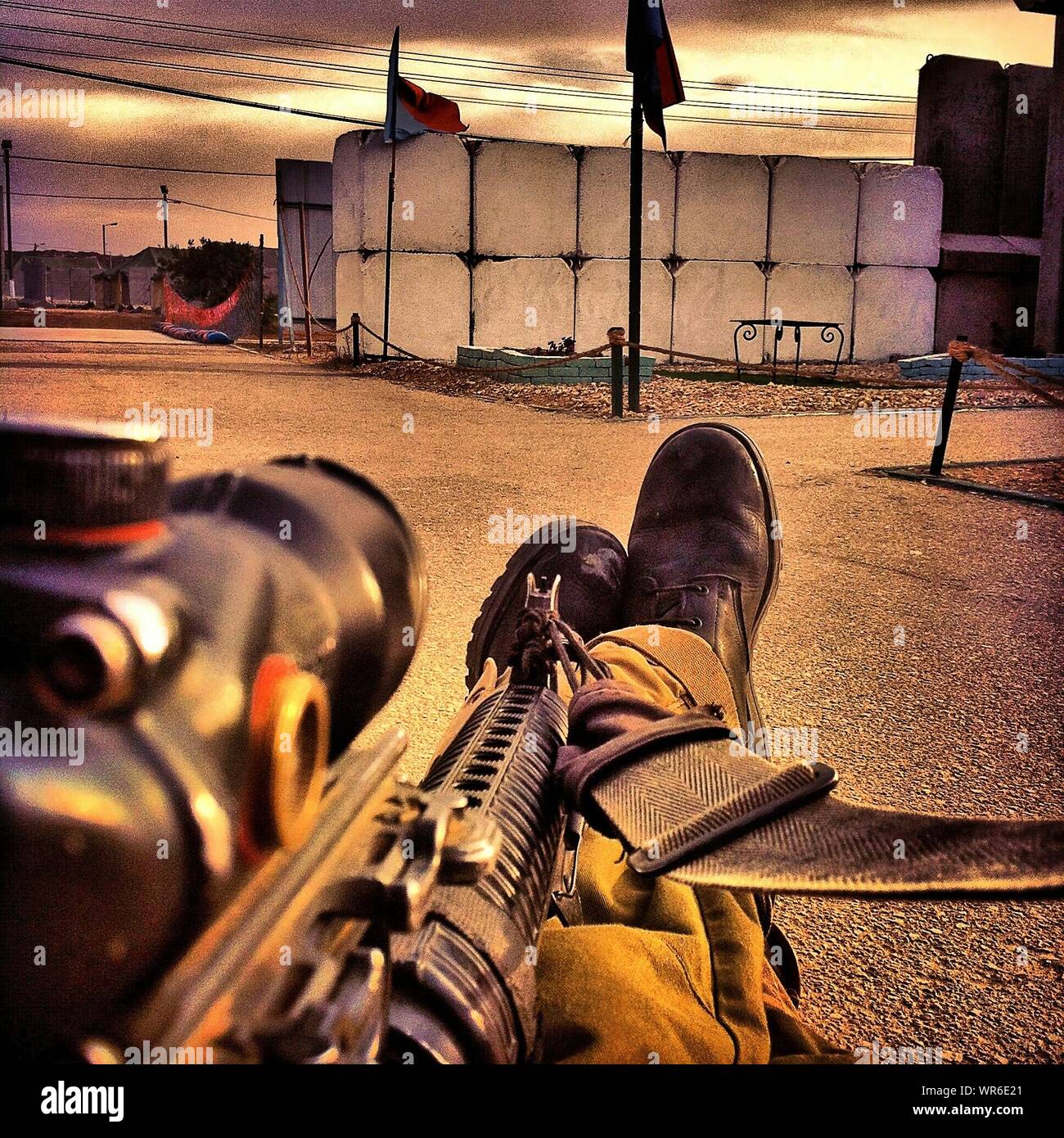 Soldier Holding His Rifle High Resolution Stock Photography and Images ...