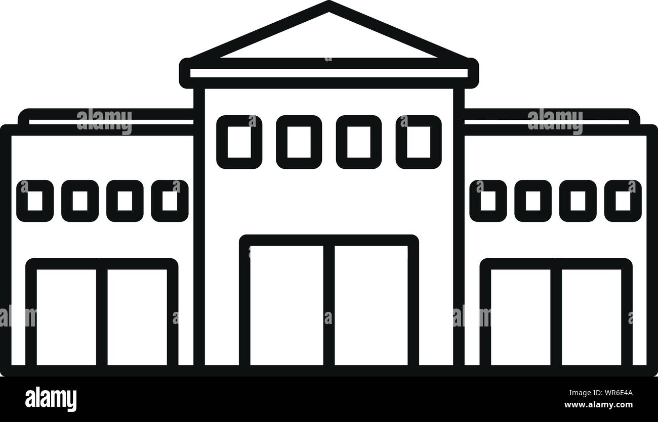 Railway station icon. Outline railway station vector icon for web ...