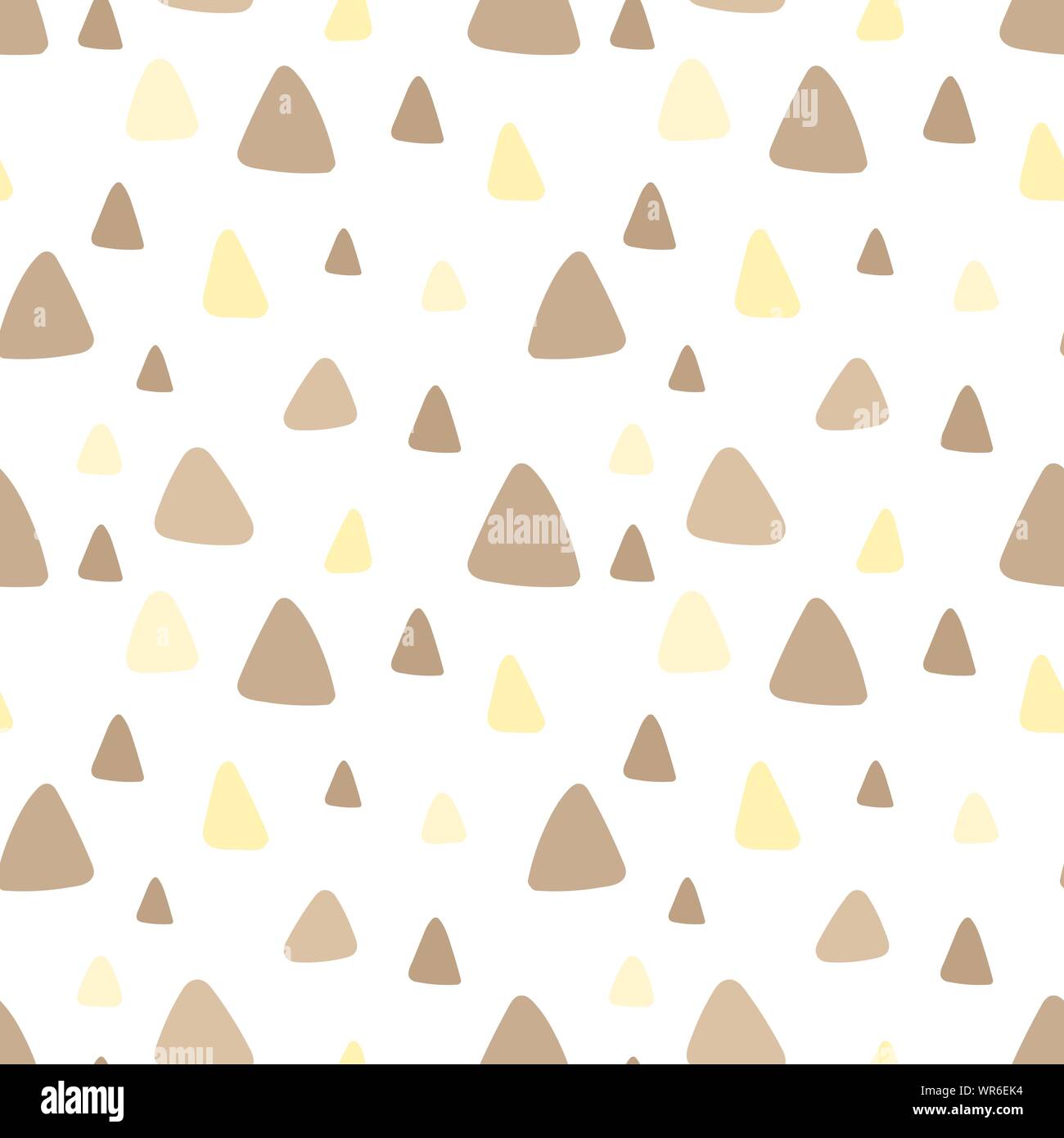 Seamless pattern of beige and yellow triangles. Concept of baby shower ...