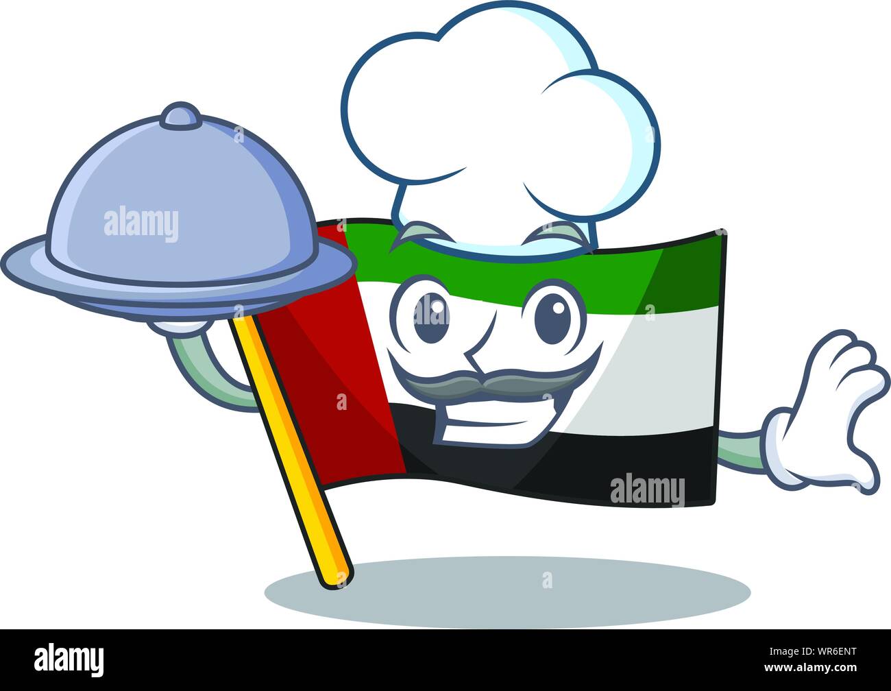 Chef with food flag united arab emirates on mascot Stock Vector Image ...