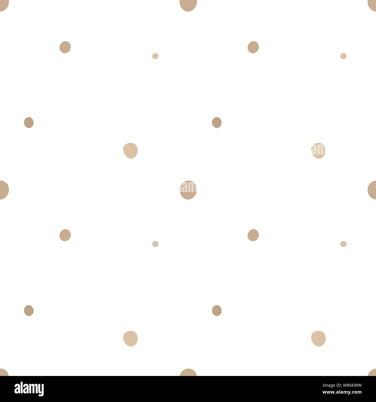 Beige polka dot seamless pattern on transparent background. Vector ...