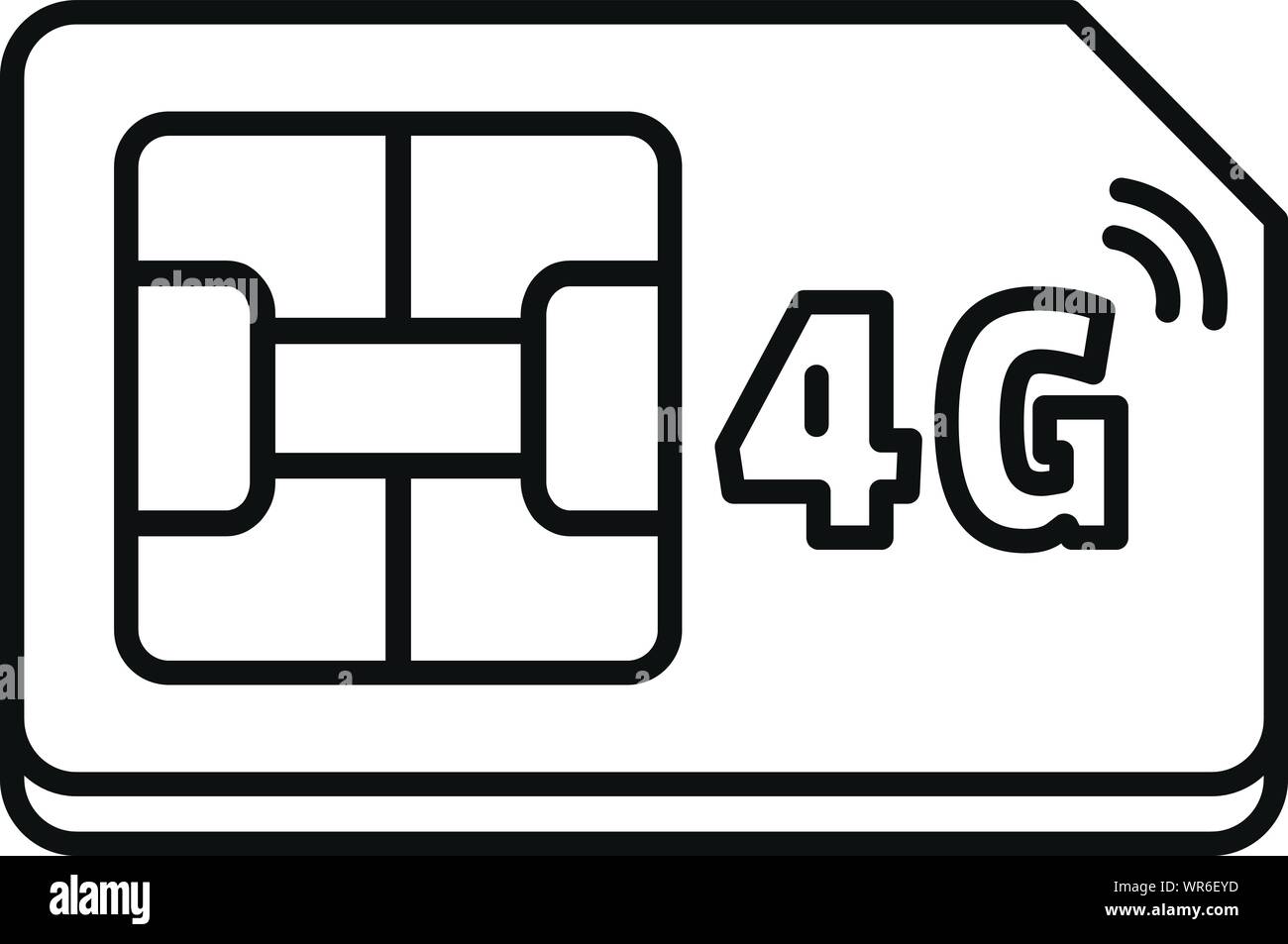 4g sim card icon. Outline 4g sim card vector icon for web design ...