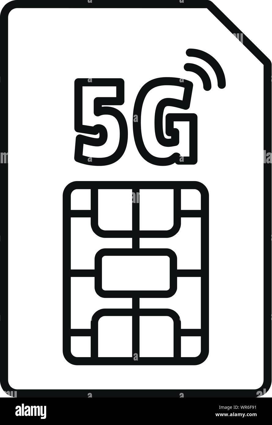 5g phone card icon. Outline 5g phone card vector icon for web design ...