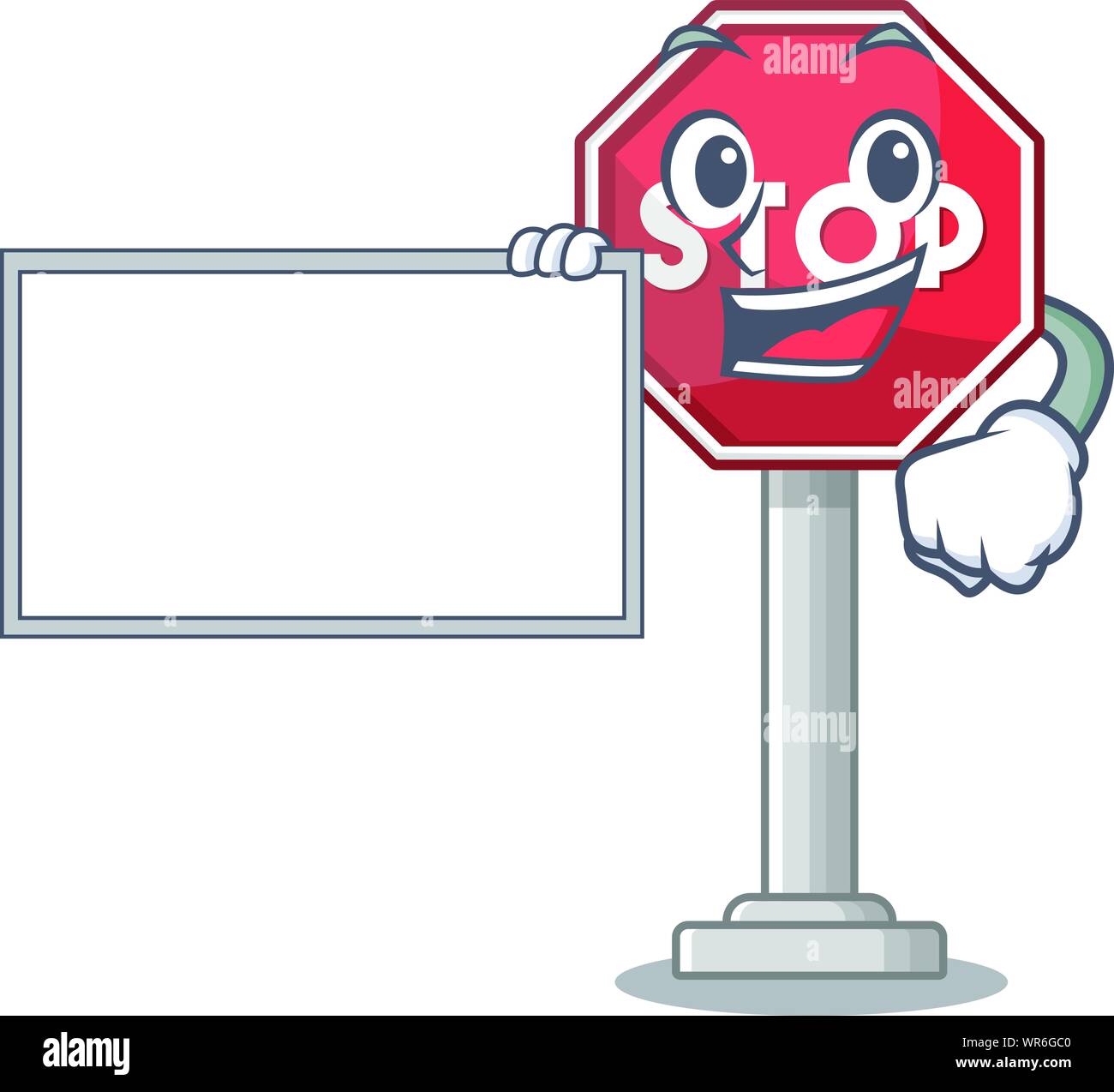 With board sign stop mascot shaped with character Stock Vector Image ...
